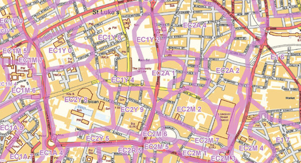 A4 Postcode Digital Street Atlas | Business Map Centre
