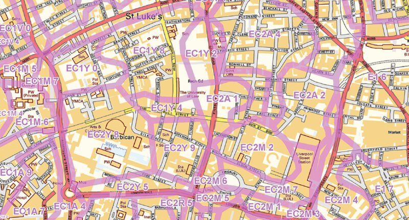 A4 Postcode Digital Street Atlas | Business Map Centre