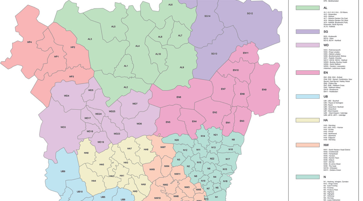 Custom Postcode Maps of UK & London | Business Map Centre